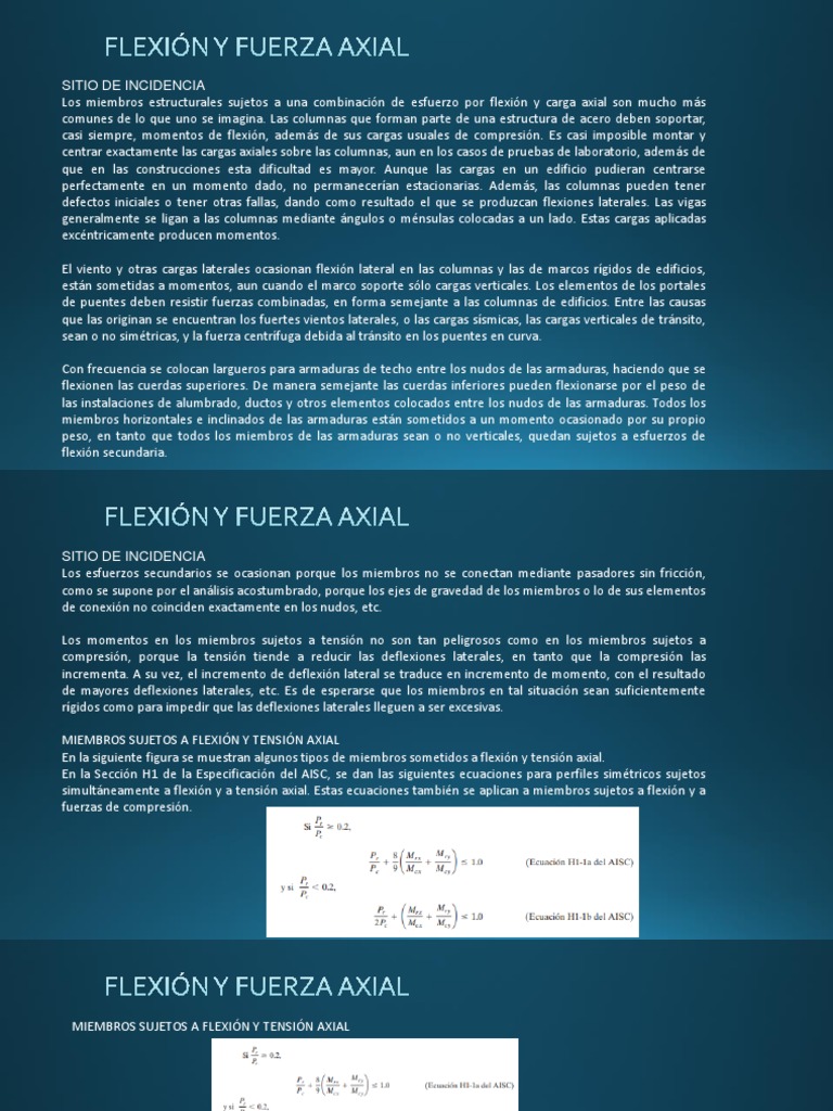 Flexión y Fuerza Axial | PDF | Pandeo | Rigidez