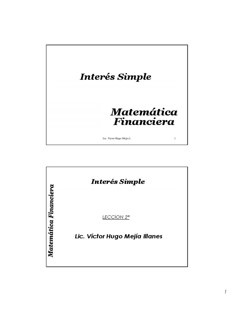 Interés Simple: Conceptos y Ejemplos | PDF | Bancos | Inversiones