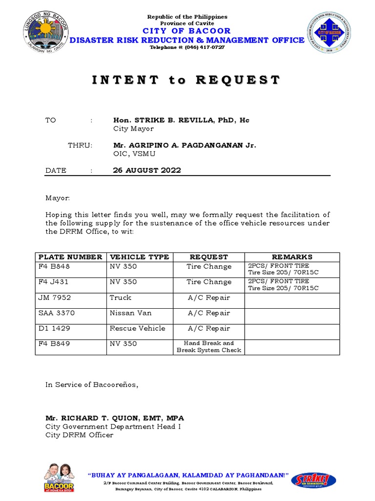 ENDORSEMENT LETTER - VSMU Gas Allocation and Maintenance | Download ...