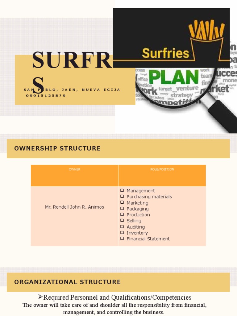 Business Plan for San Pablo Fries Shop | PDF | Economies | Marketing