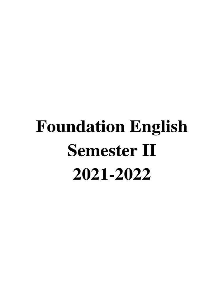 Foundation English Semester II 2021-2022 | PDF | Mahatma Gandhi ...