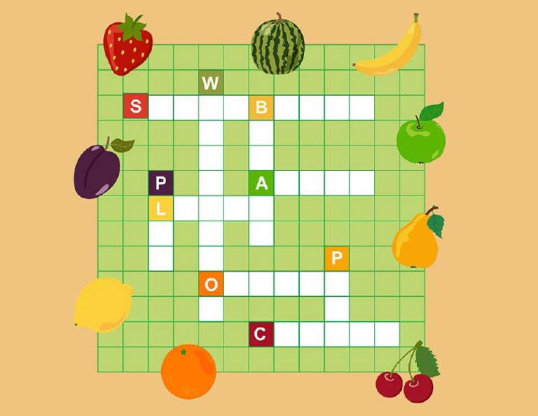 3 Fruit Crossword Puzzle Pdf