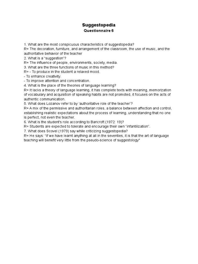 Understanding Suggestopedia in Education | PDF