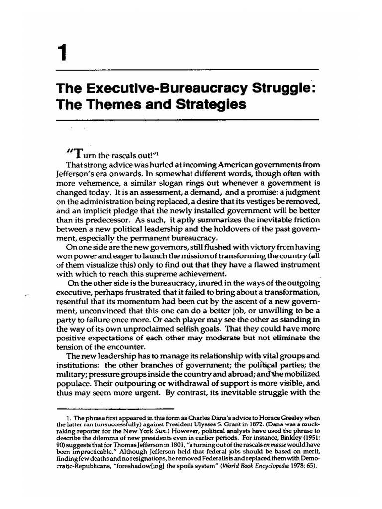 The Executive-Bureaucracy Struggle: Analyzing Power Dynamics and Their ...