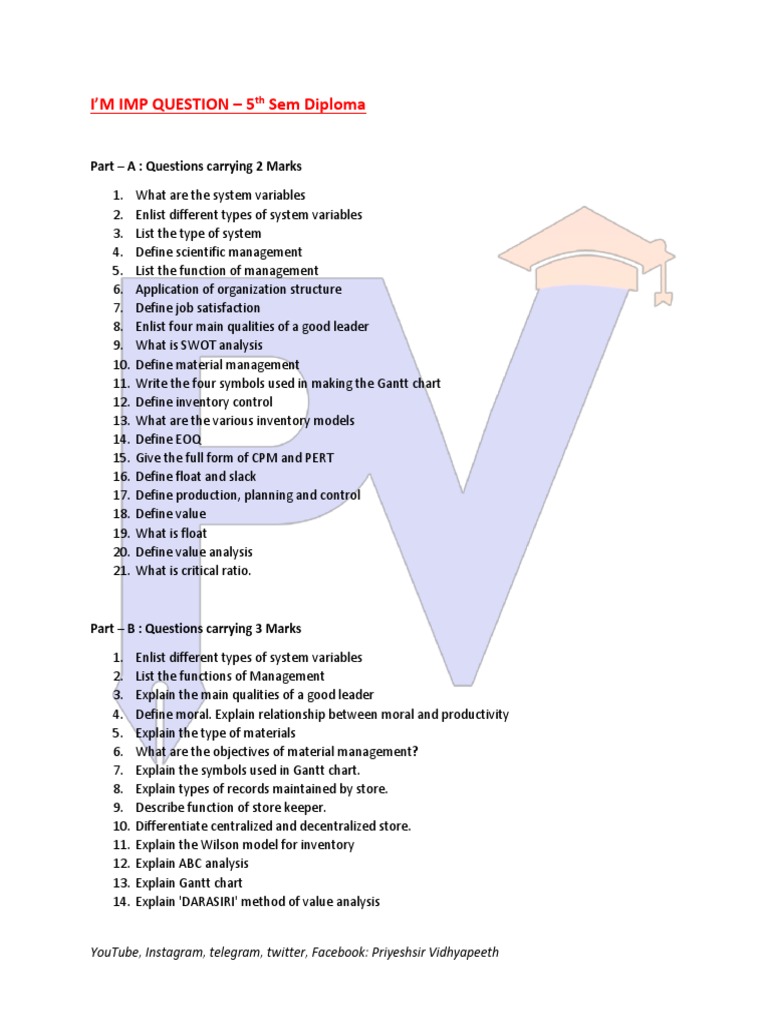 IM IMP Question 5th Sem Diploma | PDF | Business | Systems Science