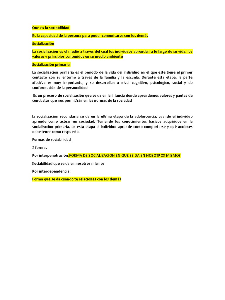 Que Es La Sociabilidad | PDF