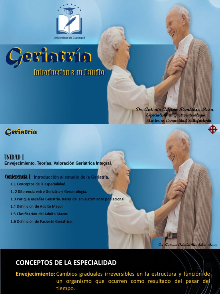 Diapositivas Geriatria | PDF | Envejecimiento | Homeostasis