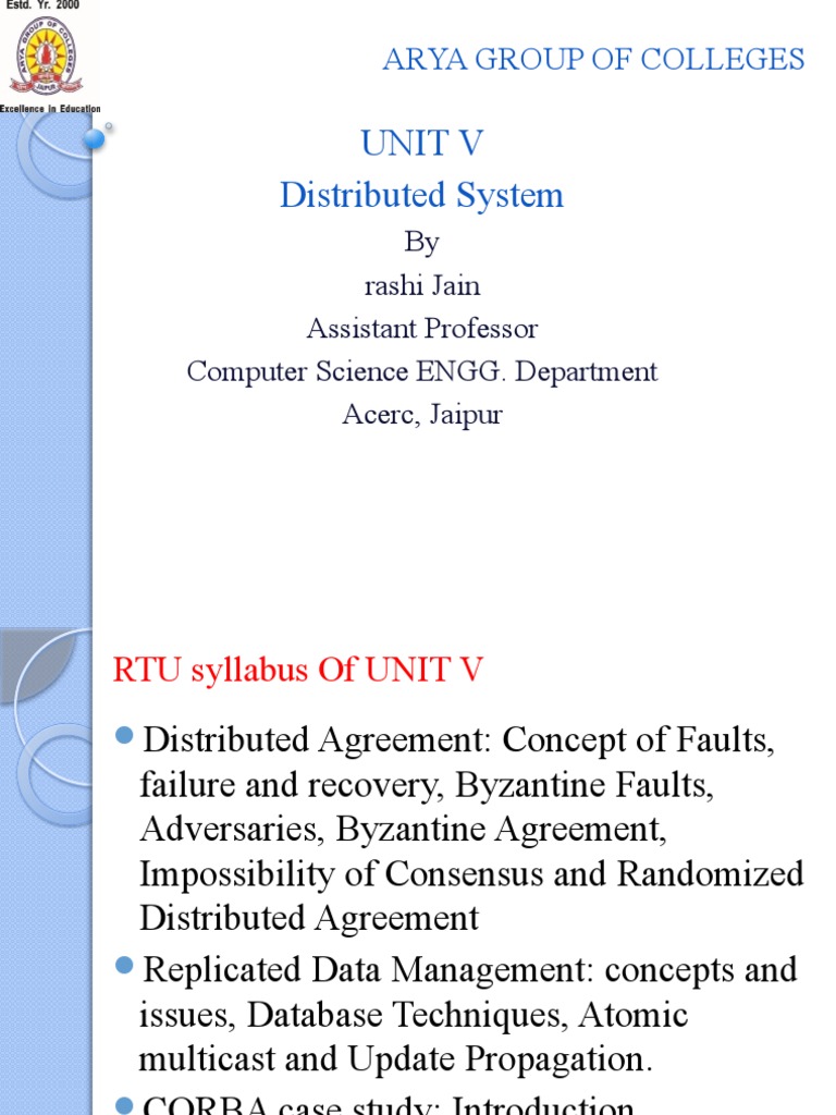 6CS5 DS Unit-5 | PDF | Common Object Request Broker Architecture | Replication (Computing)