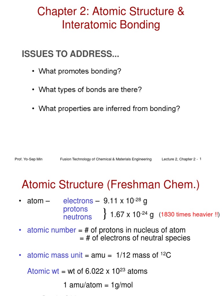 Atomic Structure & Bonding | PDF | Chemical Bond | Ionic Bonding