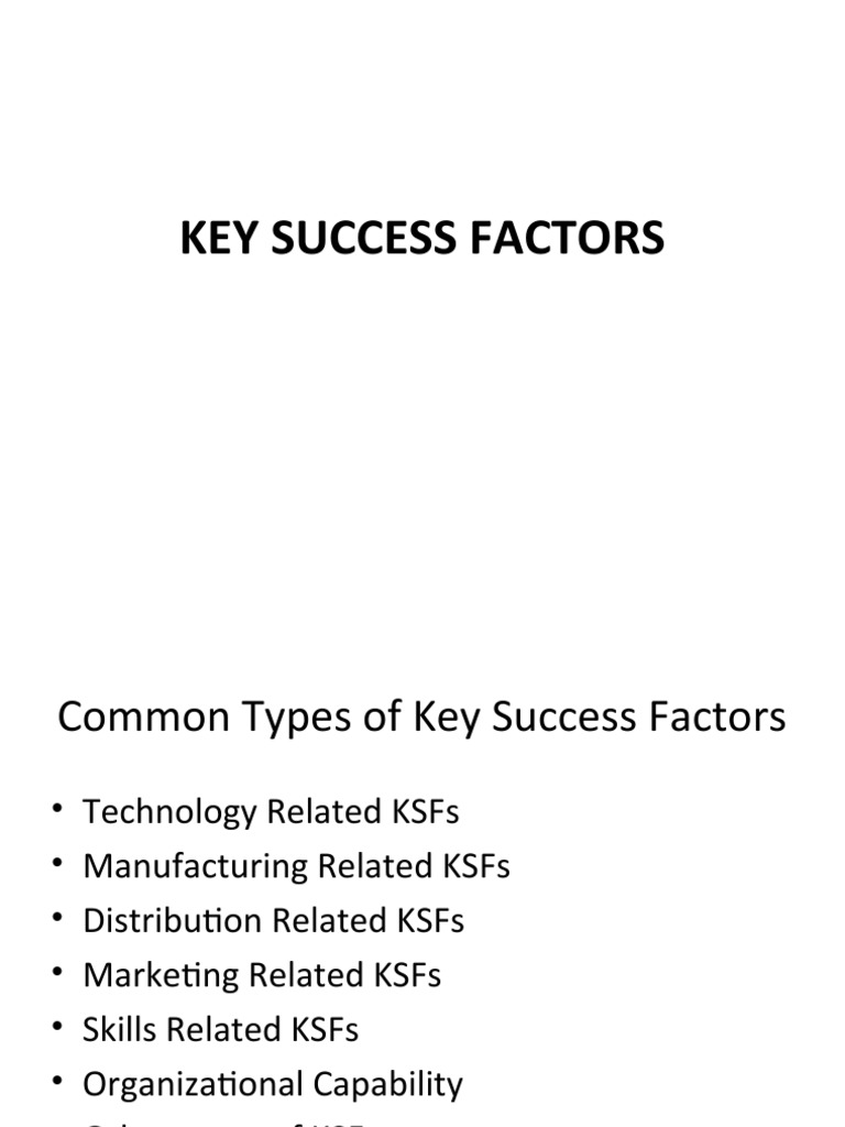 Key Success Factors for Business Success | PDF