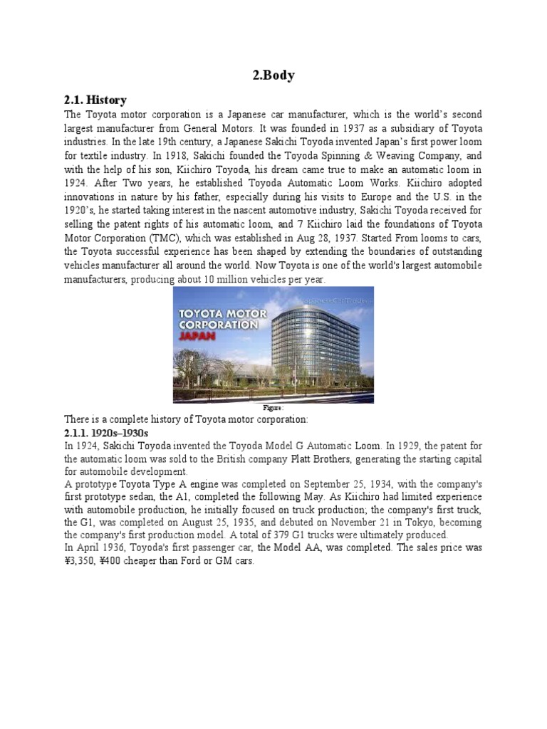 Toyota Motors Report | PDF