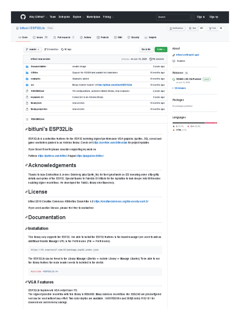 Github Com Bitluni ESP32Lib | PDF | 3 D Computer Graphics | Computer Architecture