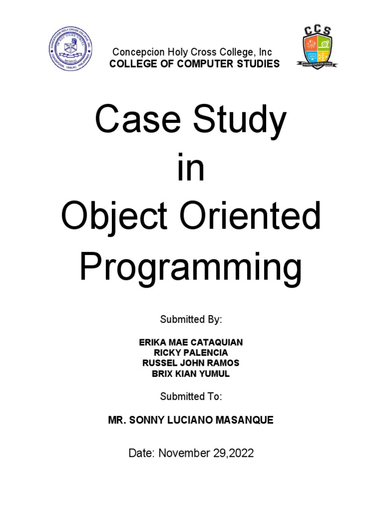 OOP Case Study | PDF | Inheritance (Object Oriented Programming) | Class (Computer Programming)
