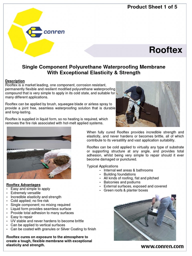Rooftex - Technical Data Sheet | PDF | Concrete | Polyurethane