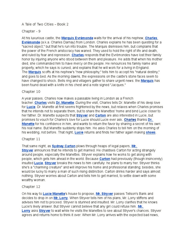 A Tale of Two Cities - Book 2 (Chapter 9 To 16) | PDF | A Tale Of Two ...