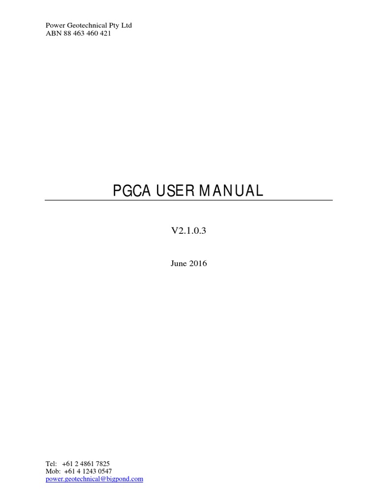 PGCA User Manual V2.1.0.3 | PDF | Computer File | Comma Separated Values
