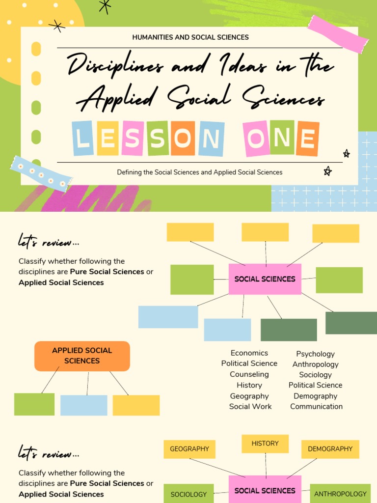 DIASS LESSON 1 Disciplines of Social Sciences and Applied Social ...