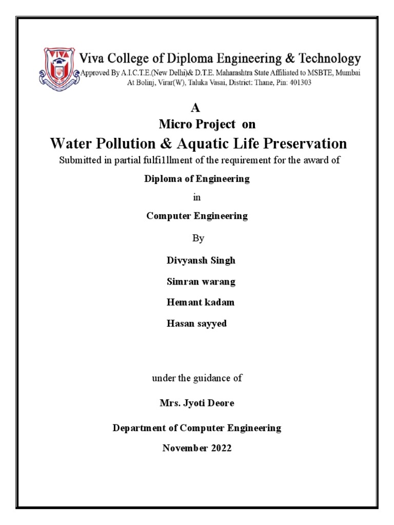 EST MicroProject 69 | Download Free PDF | Oceans | Ecosystem