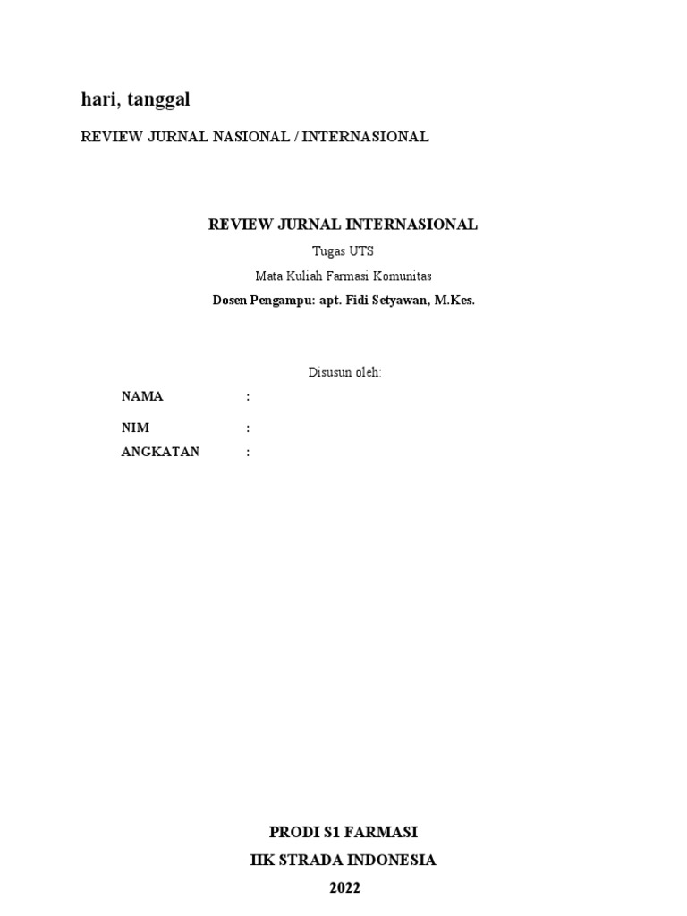 Template & Contoh Review-Jurnal | PDF | Karier & Perkembangan | Pengembangan Diri