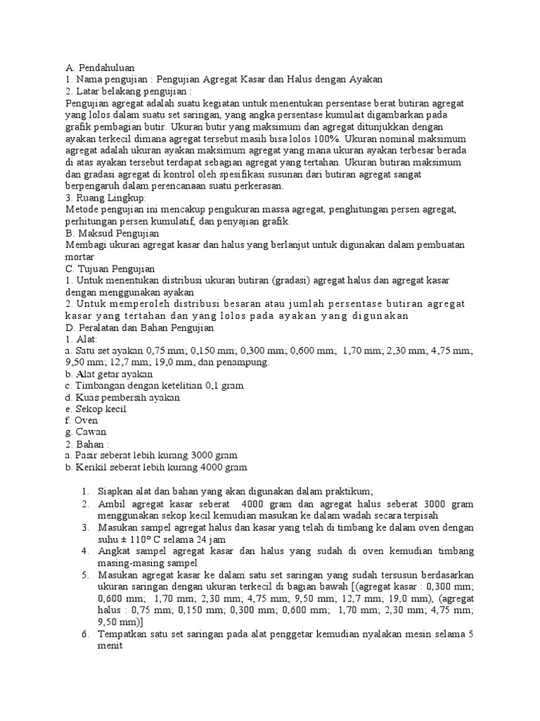 Analisis Gradasi Agregat Kasar dan Halus untuk Konstruksi Beton | PDF