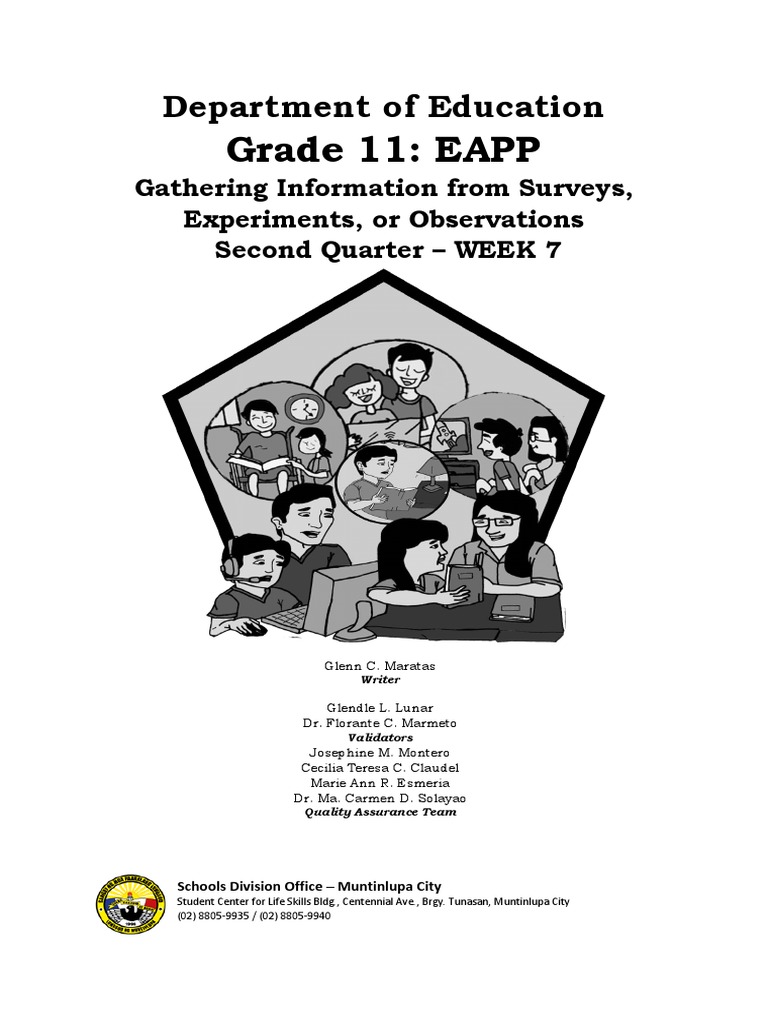 7 Final English Grade 11 Week 7 Eapp Second Quarter | PDF | Survey Methodology | Experiment