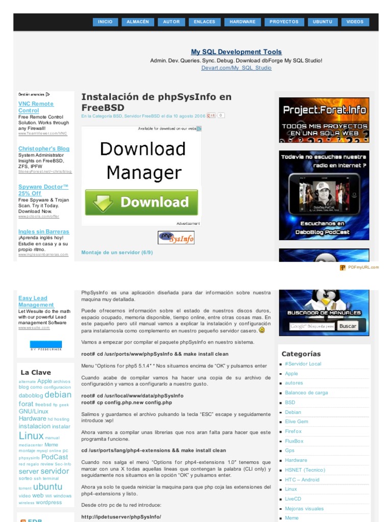 Instalación de phpSysInfo en FreeBSD | PDF