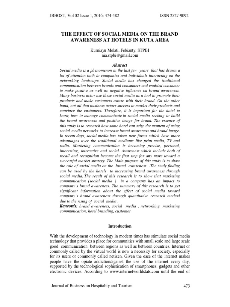 The Effect of Social Media On The Brand Awareness | PDF | Social Media | Popular Culture & Media ...