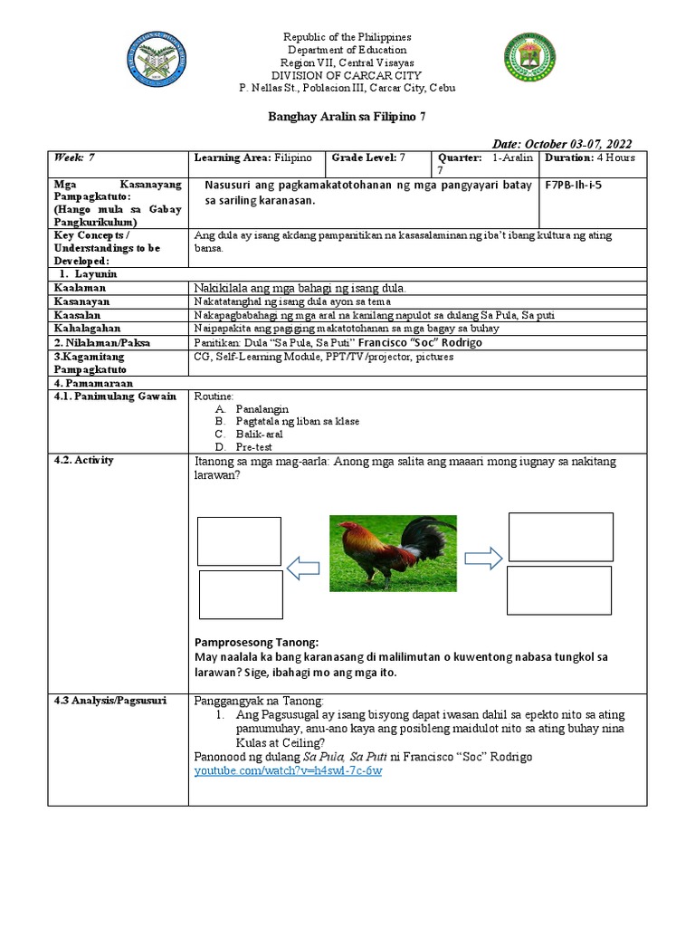 Iplan q1 Fil7 Aralin 7-Dula | PDF