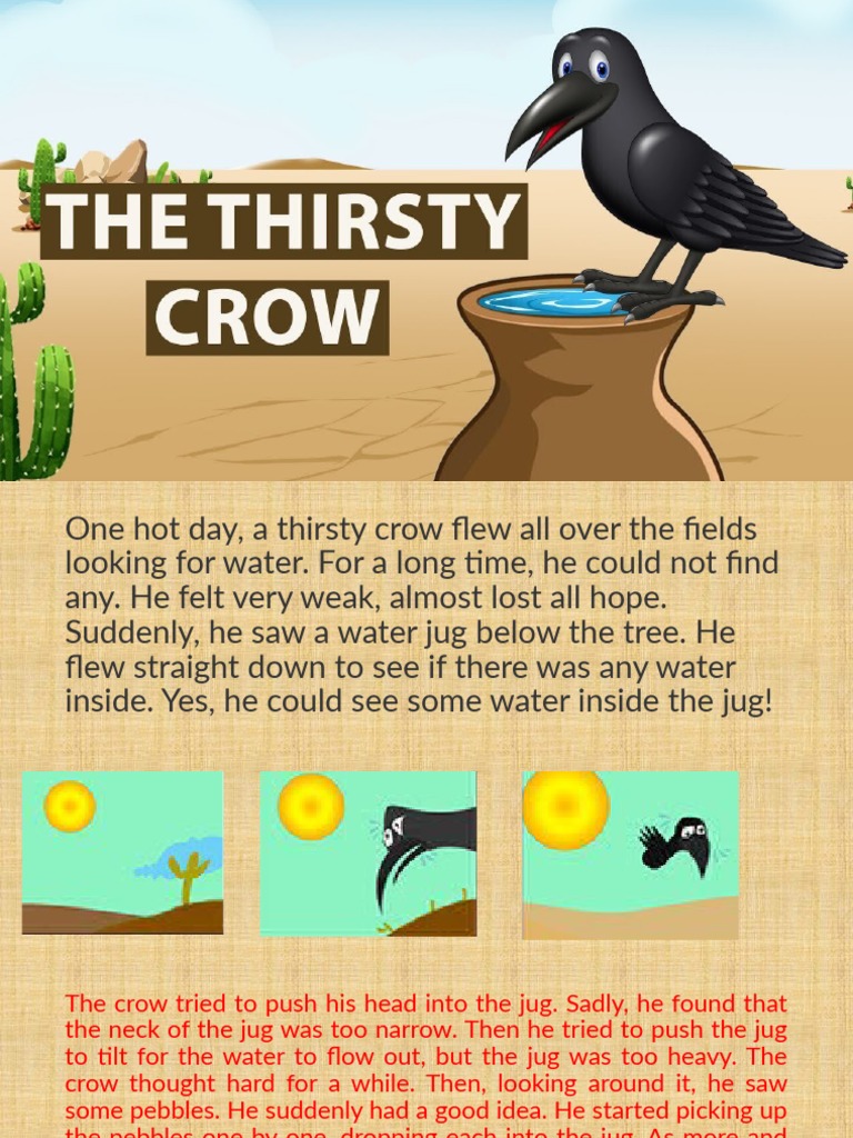 THE THIRSTY CROW STORY FOR KIDS - Assignment - 25.06.22 | PDF