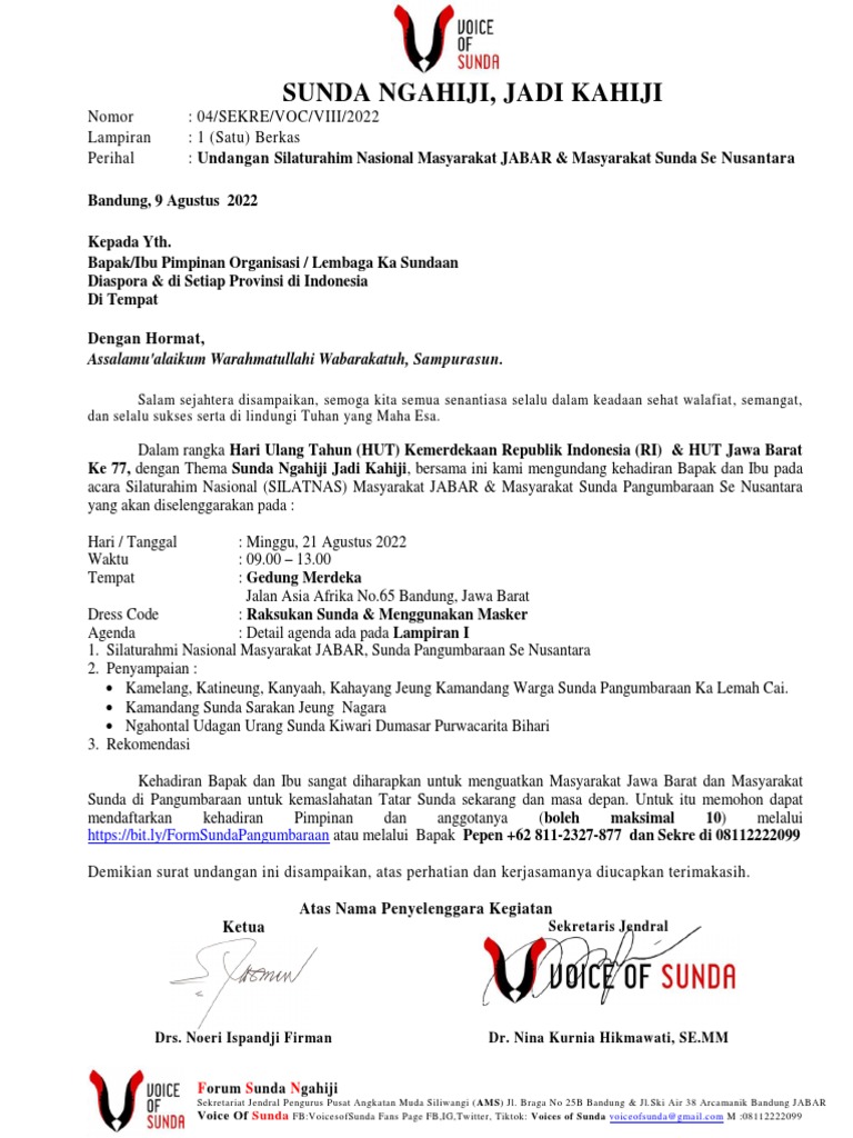 12 Agustus 2022 Undangan SILATNAS 21 AGT 2022 | PDF