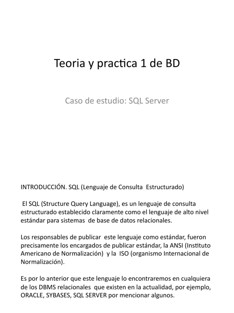 Introducción a SQL para Principiantes | PDF | SQL | Ingeniería de software