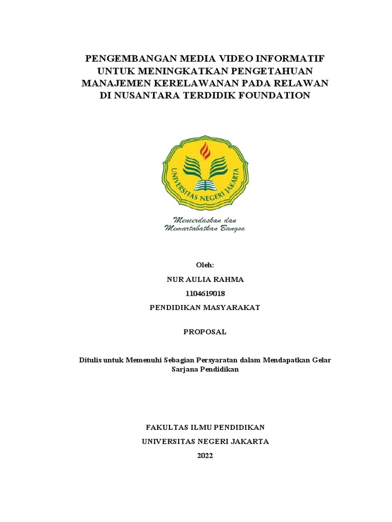 Pengembangan Media Video Informatif Untuk Meningkatkan Pengetahuan ...