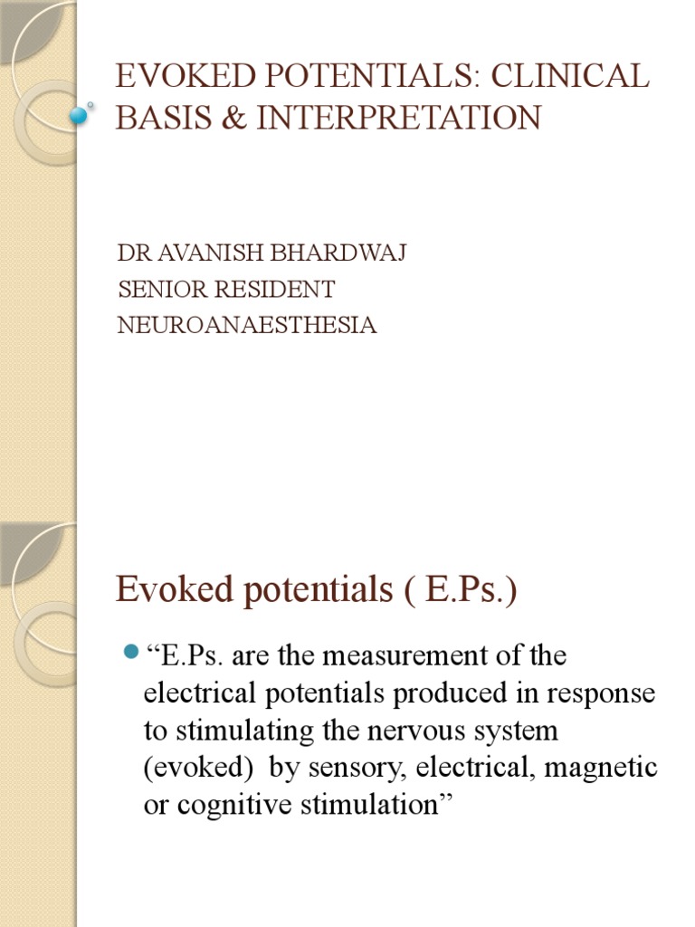 Evoked Potentials | PDF | Spinal Cord | Brainstem