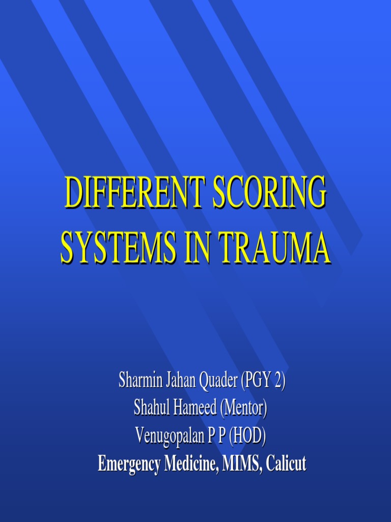 Modified Trauma Scoring | PDF | Major Trauma | Medical Emergencies