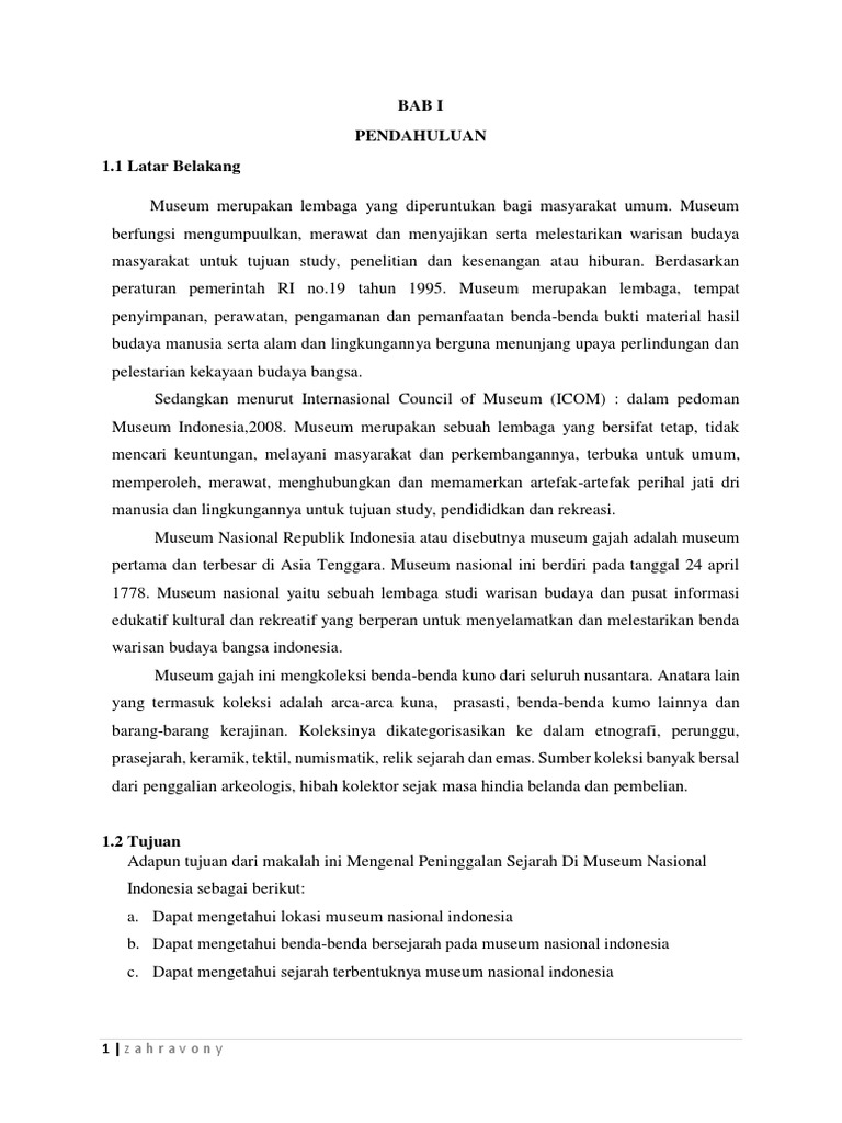 Makalah Kunjungan Ke Museum Nasional | PDF