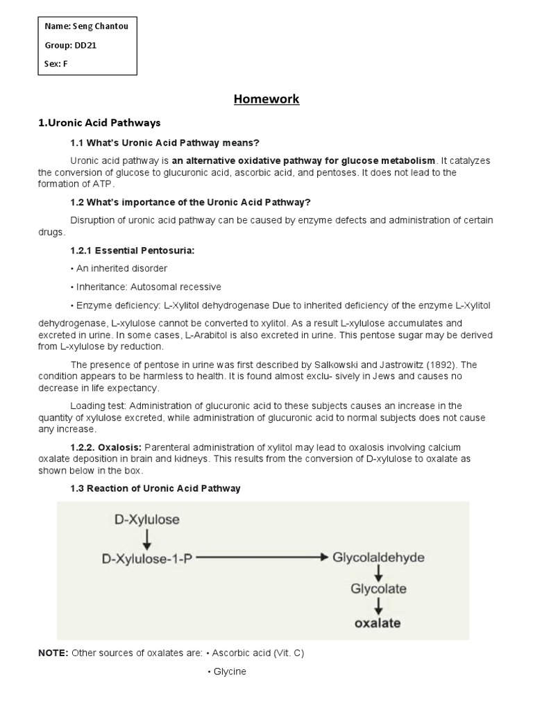 Uronic Acid Pathway and HMP Pathway | PDF | Metabolism | Metabolic Pathway