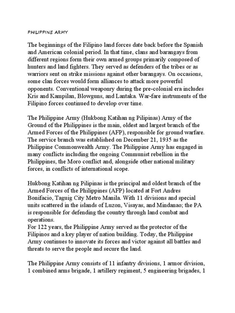 Philippine Army | PDF | Philippines | International Security
