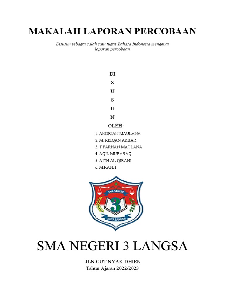 Makalah Laporan Percobaan Sma 3 | PDF