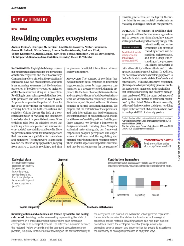 Rewilding Complex Ecosystems | PDF