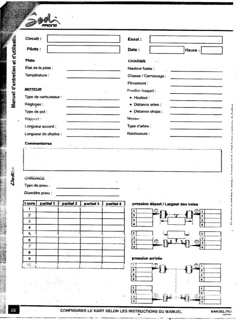 fiche reglage karting | PDF