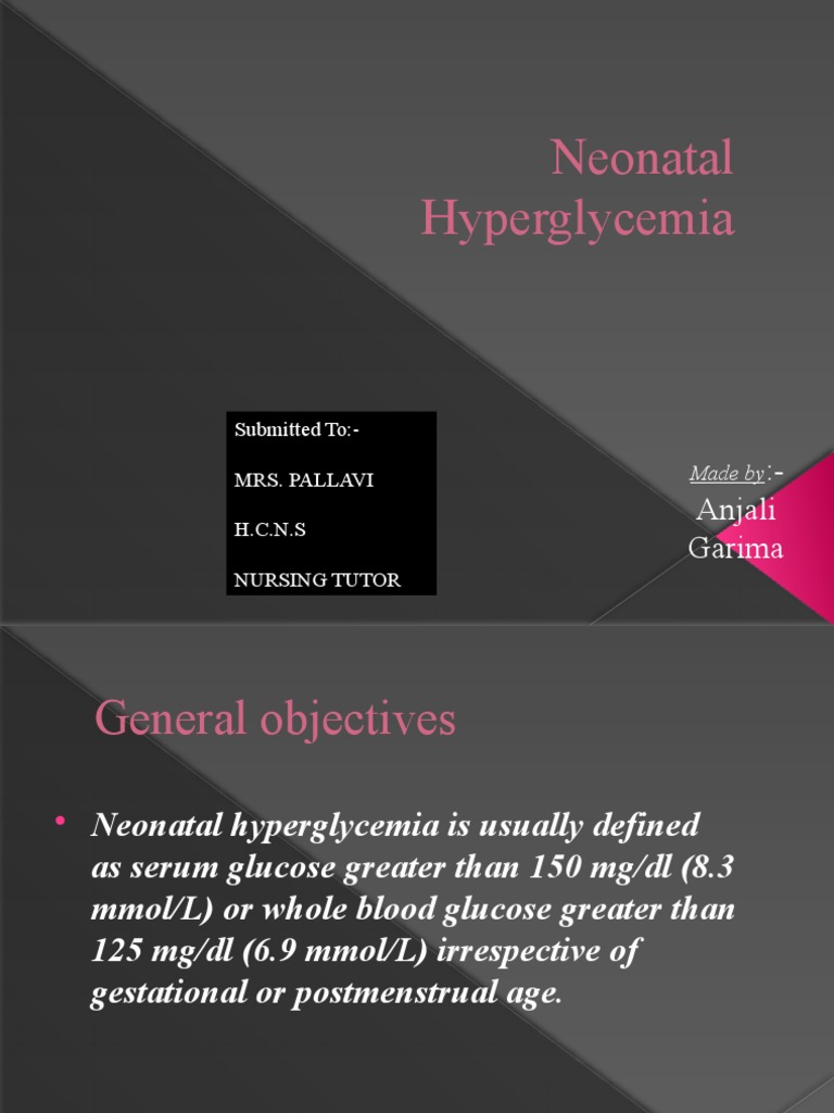 Neonatal Hyperglycemia1 | PDF | Hyperglycemia | Insulin