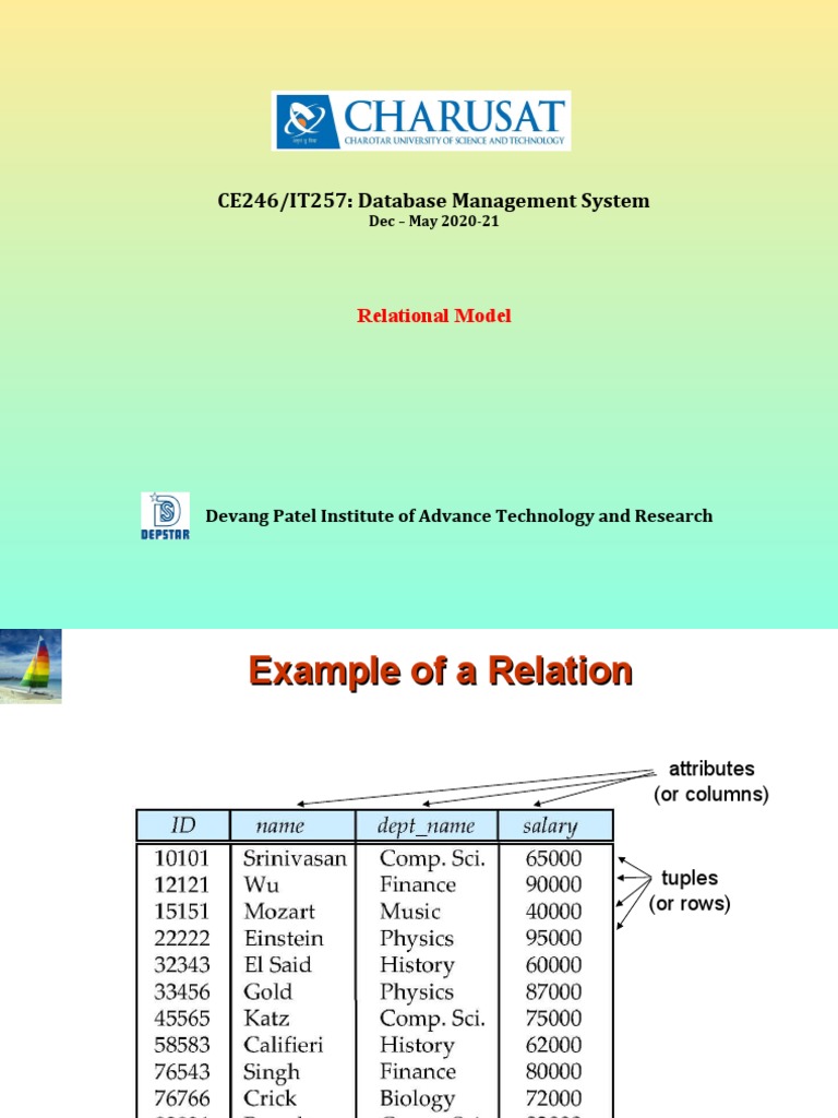 CH 2 | PDF | Relational Model | Relational Database