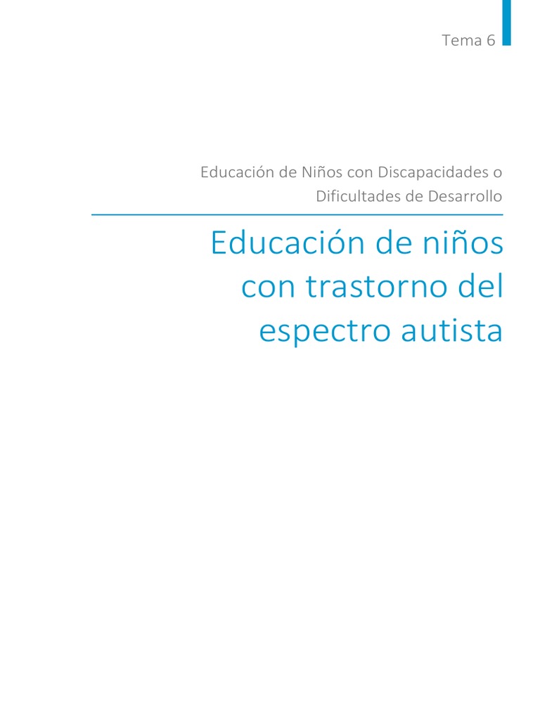 Tema 6 | PDF | Aprendizaje | Espectro autista