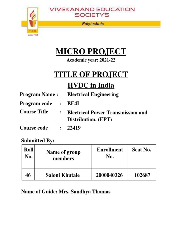 46 EPT Microproject | PDF | High Voltage Direct Current | Electric ...