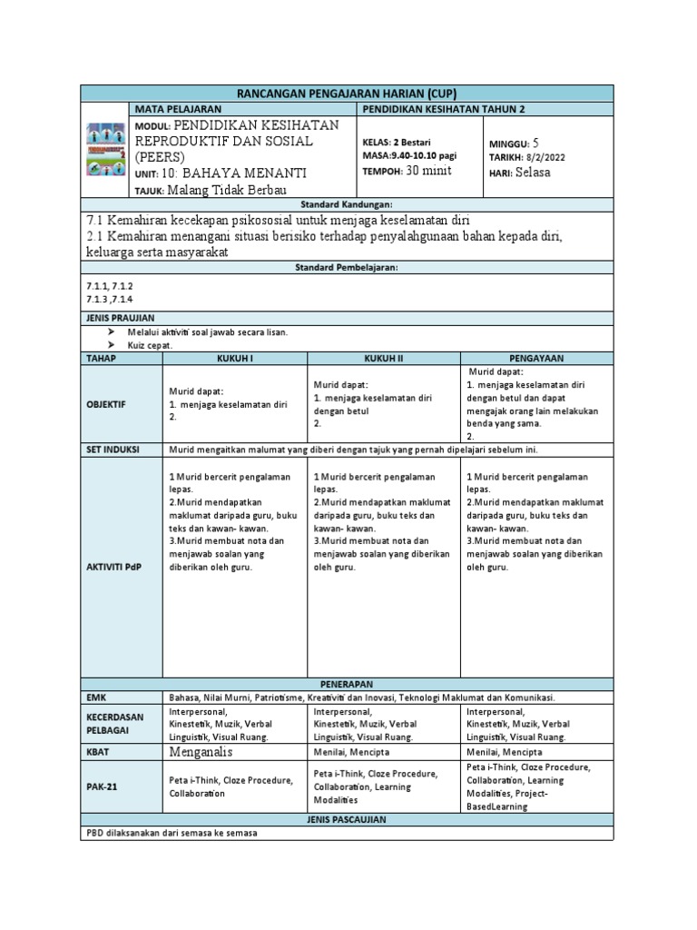 RPH Cup-Pk THN 2 (Tapak) | PDF | Karier & Perkembangan