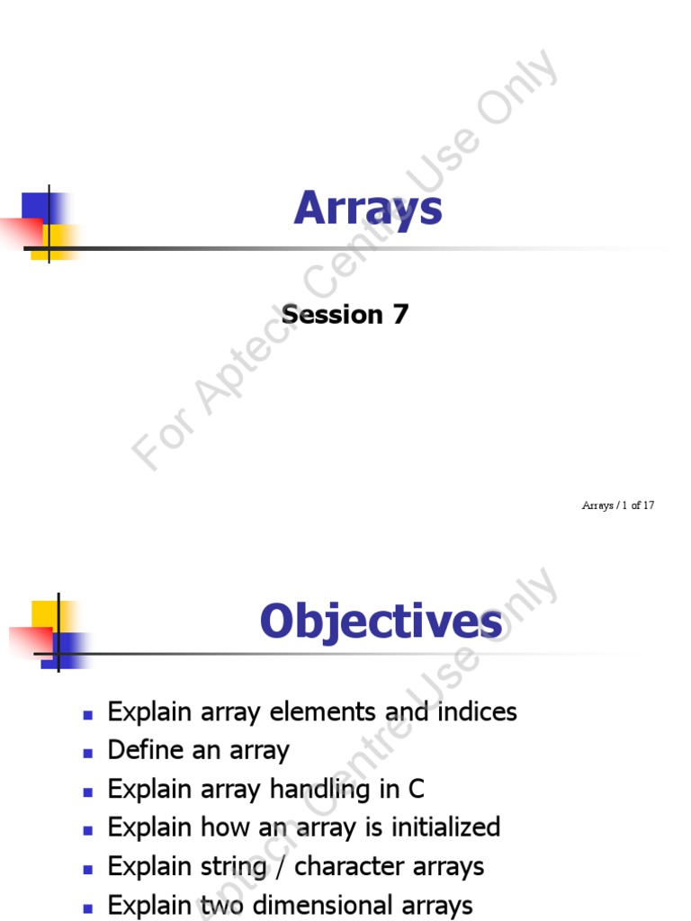 Session 7 Pdf Array Data Type Array Data Structure 