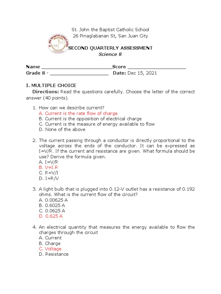 Grade 8 Science Assessment | PDF | Earthquakes | Typhoon