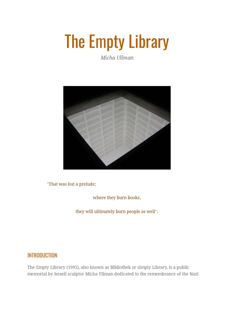 The Empty Library | PDF | History
