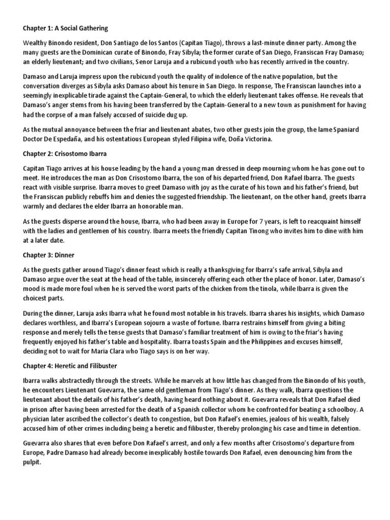 Noli Me Tangere All Chapters Summaries | PDF