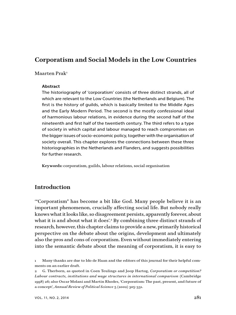 Corporatism in Low Countries History | PDF | Guild | Netherlands